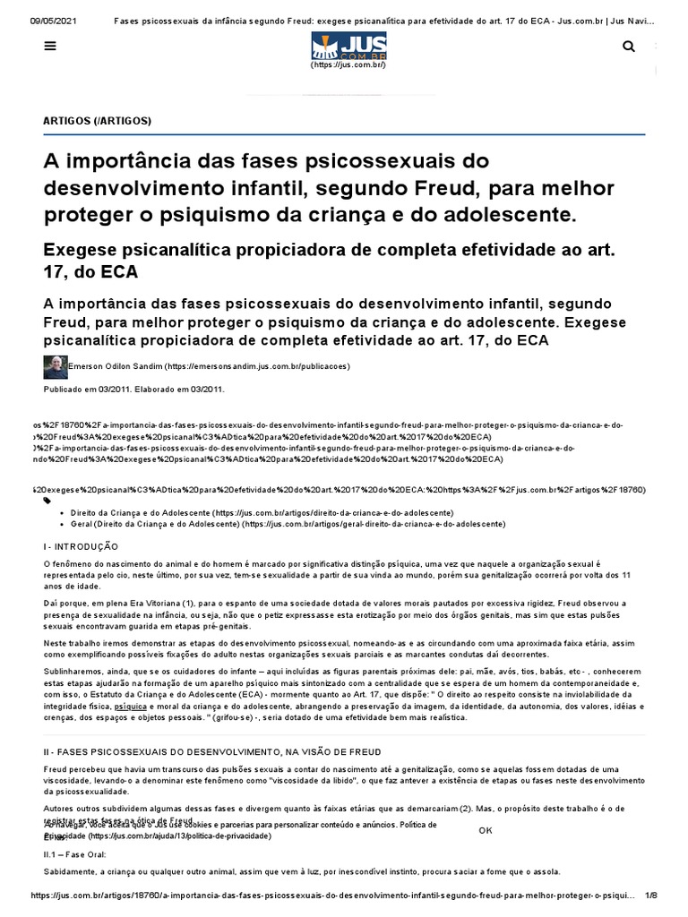 Fases Psicossexuais Da Infância Segundo Freud | PDF | Complexo de Édipo ...