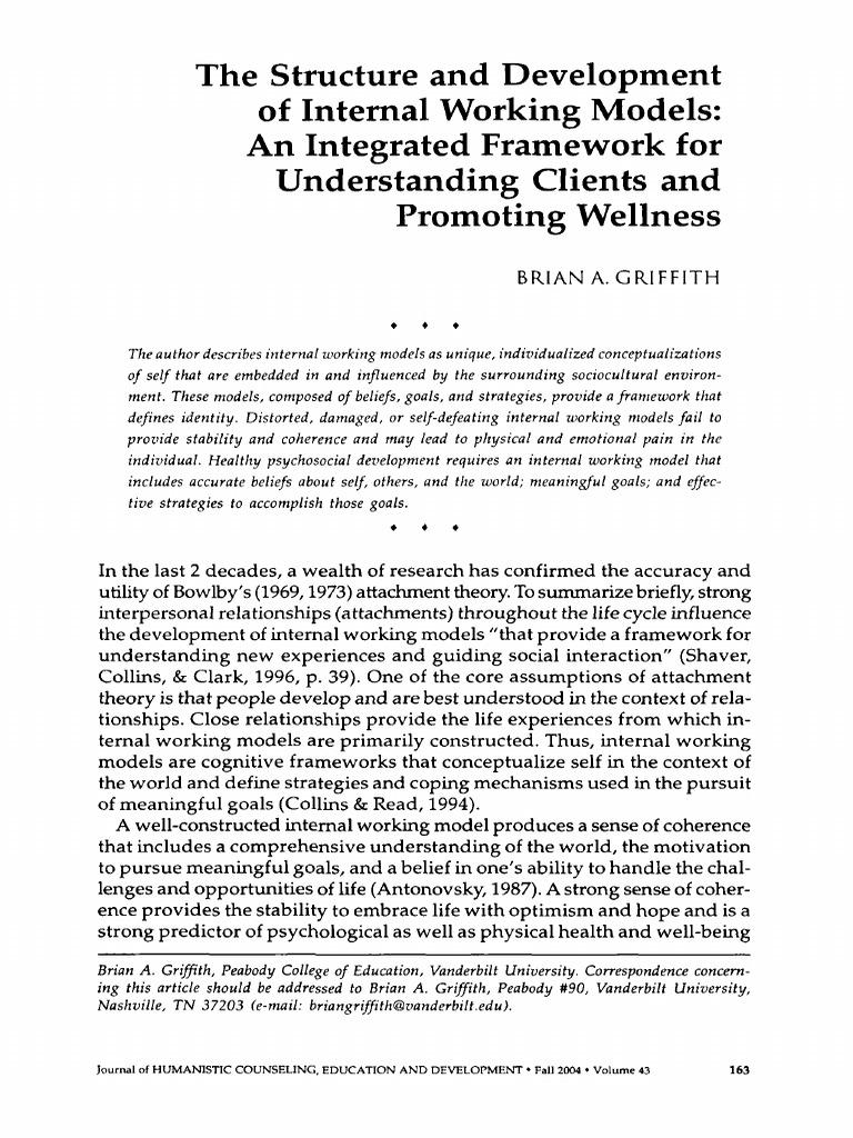 Understanding Internal Working Models | PDF | Attachment Theory | Interpersonal Relationships