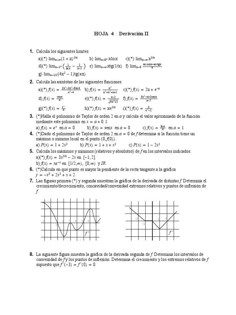 Hoja 4 M 1 | PDF | Conjunto convexo | Derivado