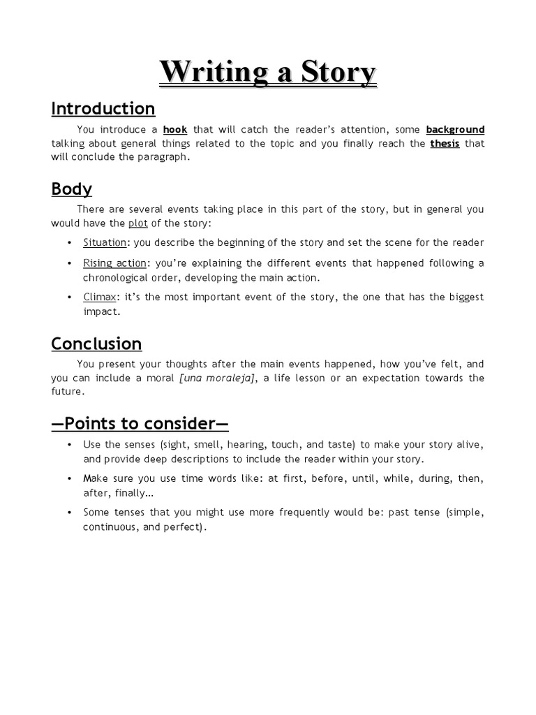 Writing A Story | PDF