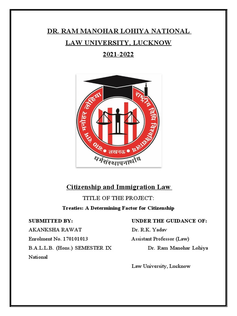Citizenship and Immigration Law Project | PDF | Nationality ...