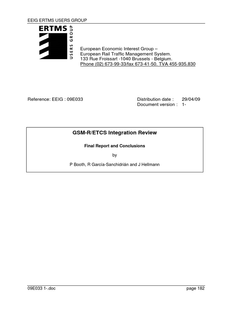 GSM-R/ETCS Integration Review | PDF | Specification (Technical Standard ...