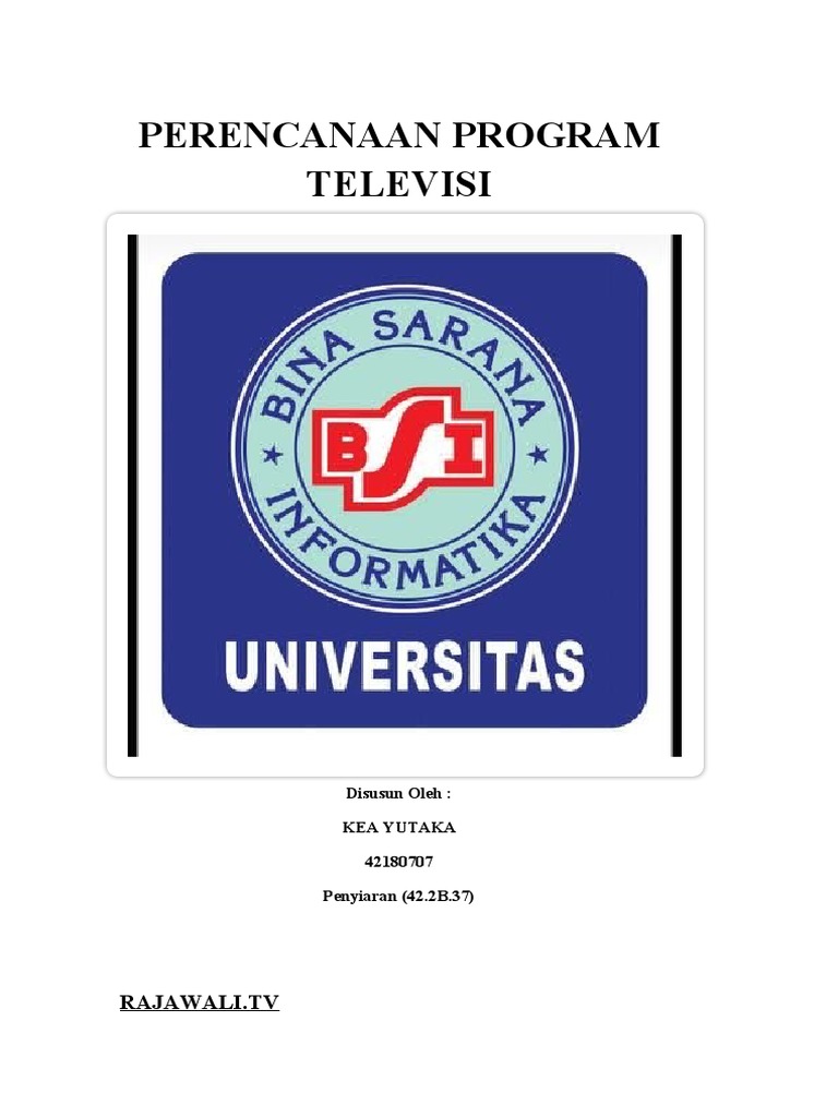 Perencanaan Program Televisi | PDF