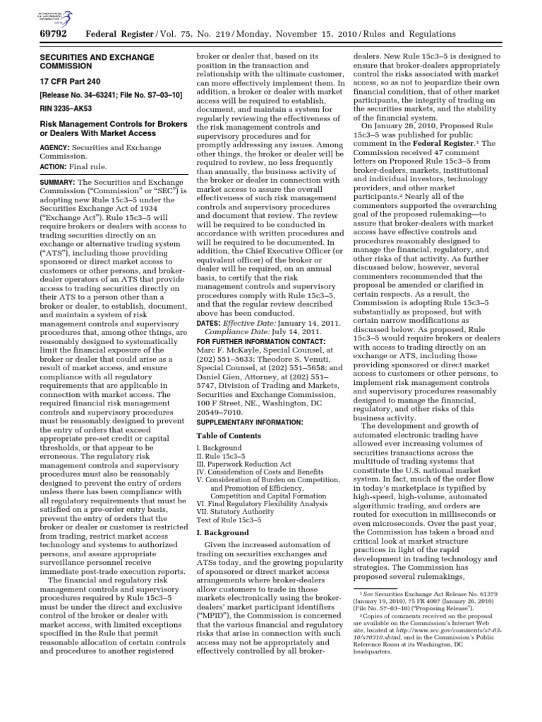 Risk Management Controls | PDF | Broker Dealer | Securities Exchange ...