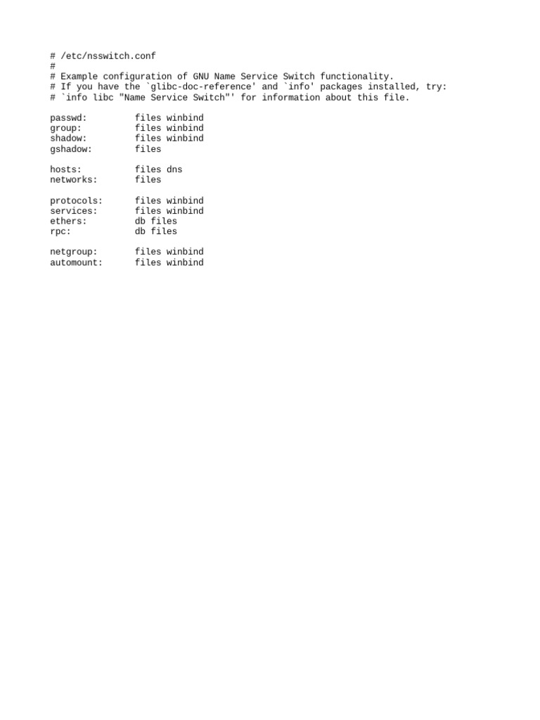 Etc Nsswitch - Conf | PDF