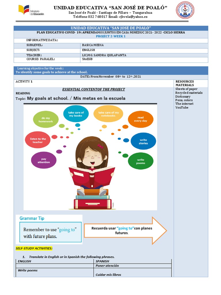 ACTIVITIES 5to-EGB-ENGLISH-P2 | PDF