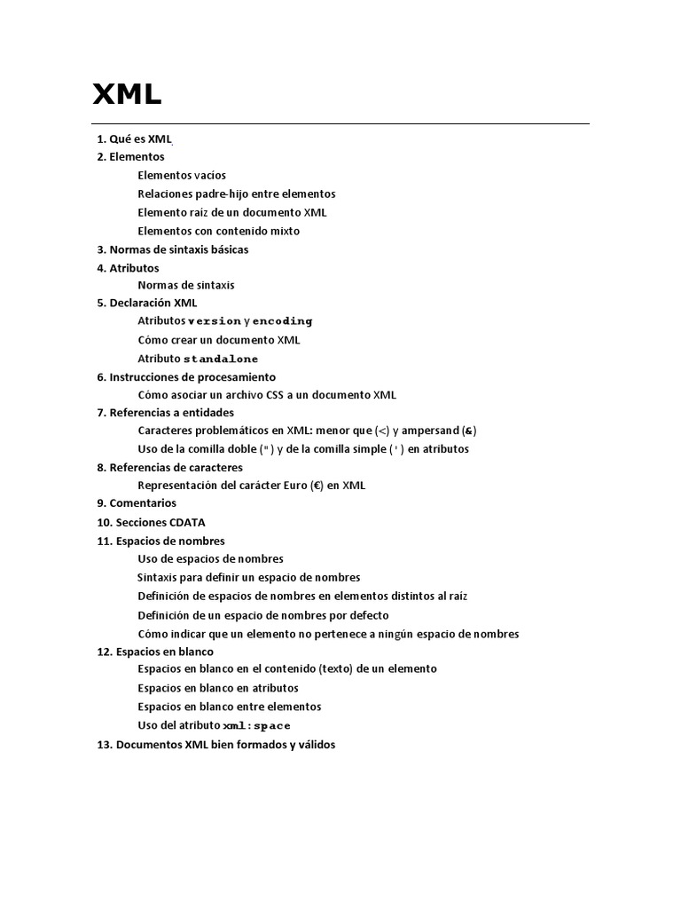 7-Introduccion - A - XML | PDF | Xml | Lenguaje de marcado