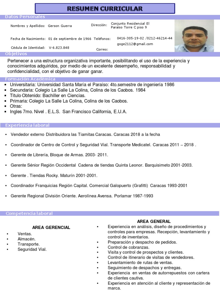 Curriculum Gerson Guerra 2020 | PDF