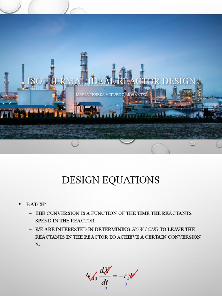 Isothermal Ideal Reactor Design: María Teresa Acevedo Morantes | PDF ...