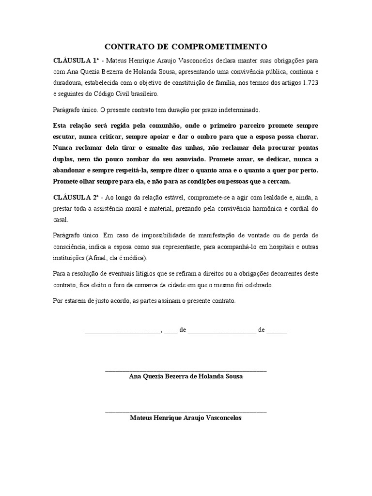 Contrato de Comprometimento | PDF