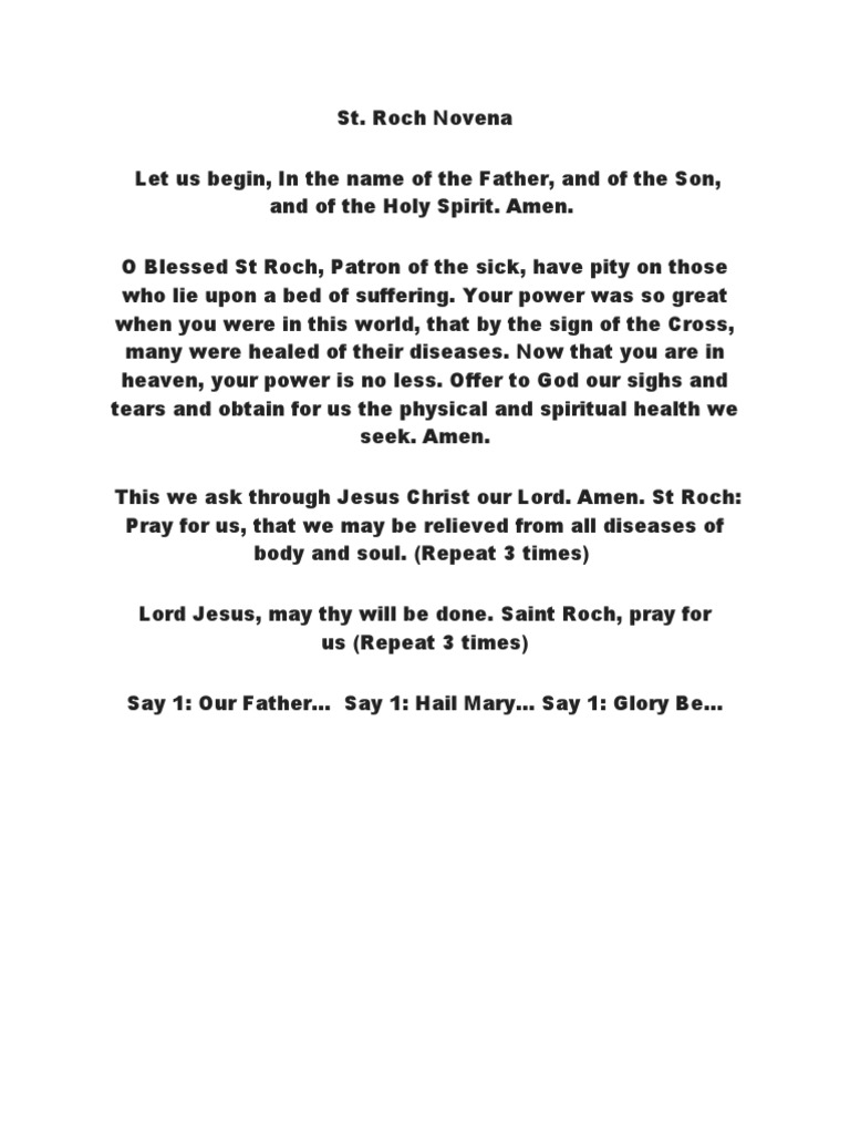 ST Roch | PDF | Prayer | Lord's Prayer