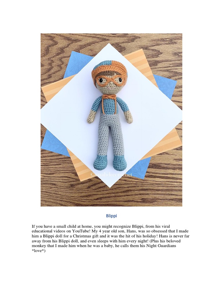 An Instructional Document for Creating a Handmade Blippi Doll | PDF ...
