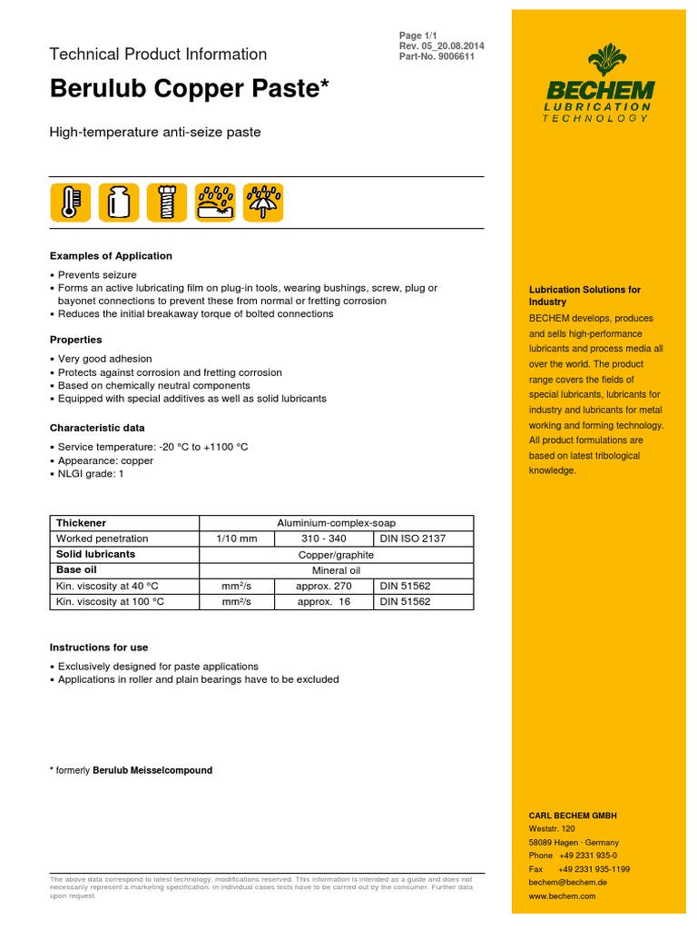 Copper Paste 9006611 (GB) | PDF | Lubricant | Corrosion