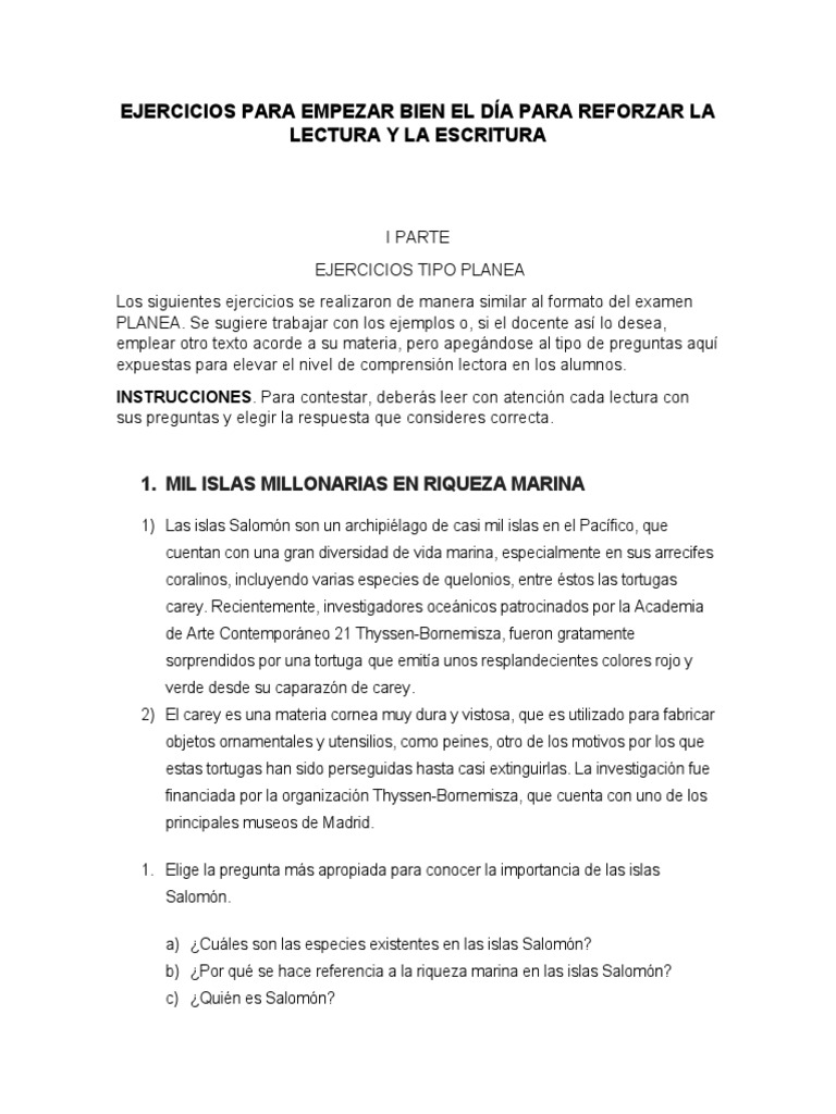Ejercicios para Empezar Bien El Día para Reforzar Lectura y Escritura ...