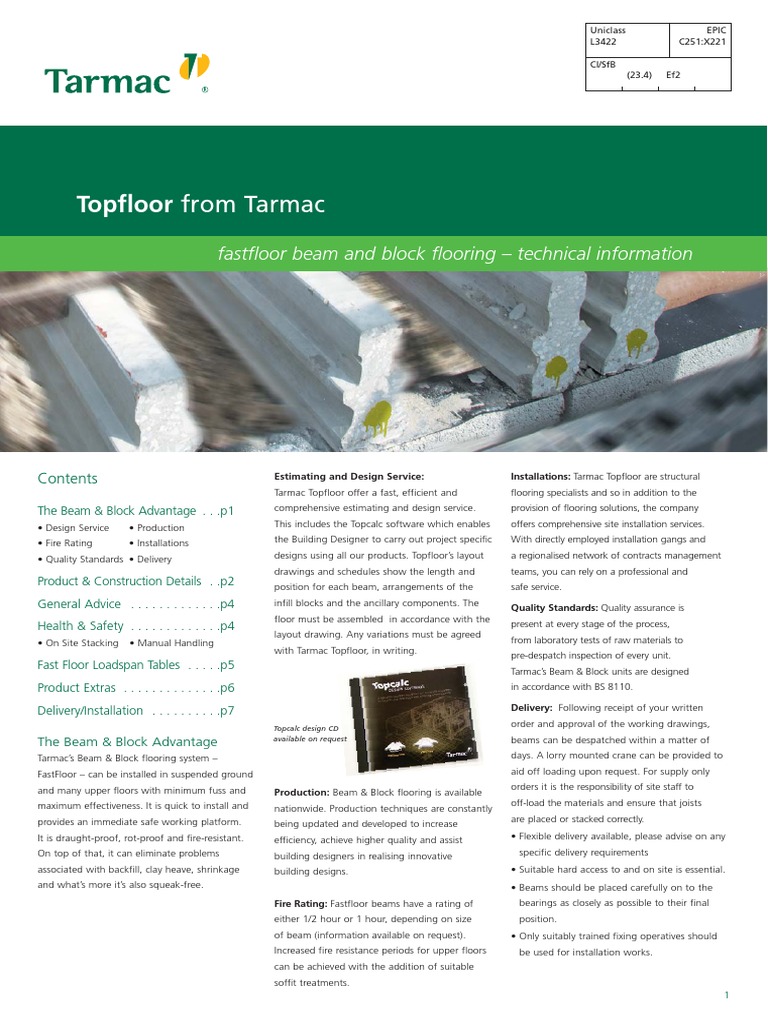 Tarmac Beam & Block Flooring | PDF | Legal Liability | Concrete
