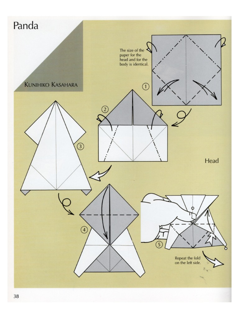 Origami Diagrams Standing Panda by Kasahara | PDF