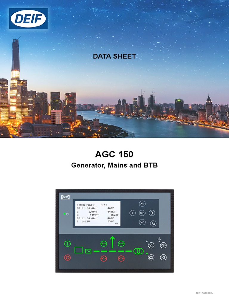 Agc 150 Generator Mains BTB Data Sheet 4921240618 Uk | Download Free ...