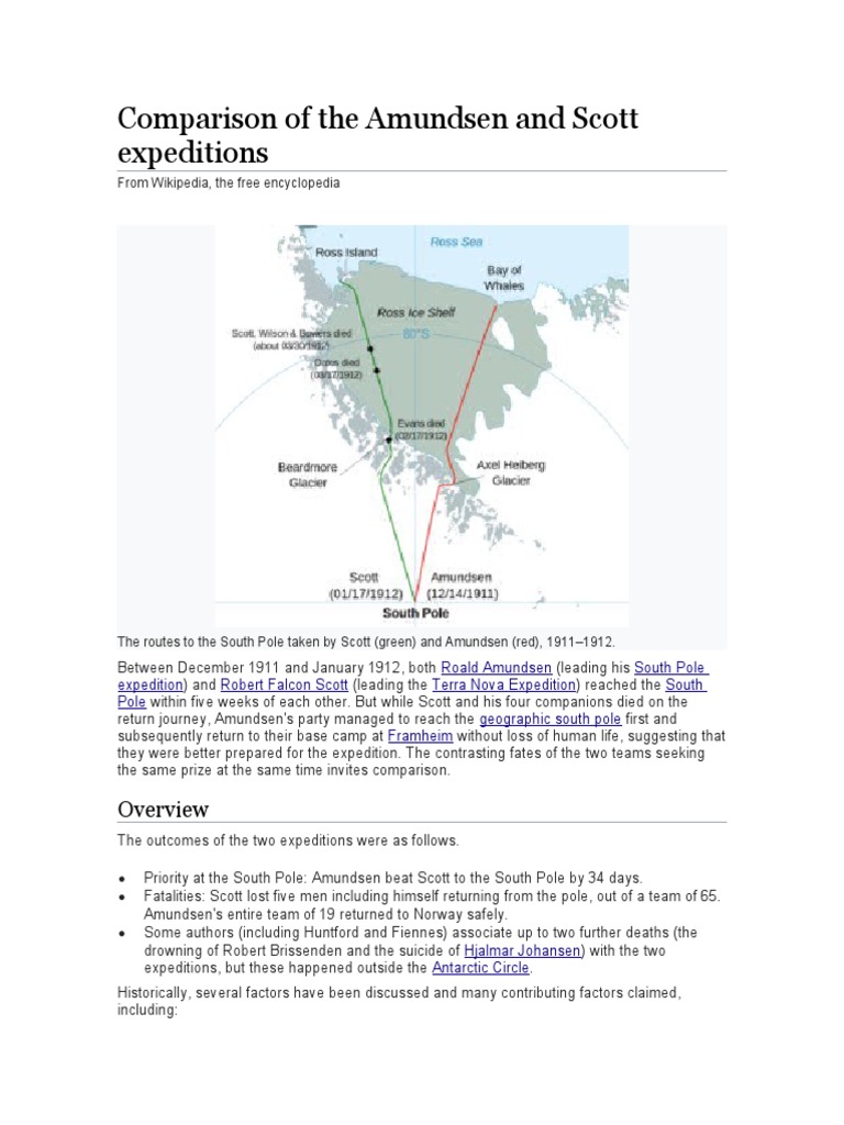 Amundsen vs. Scott: South Pole Expeditions | PDF | Robert Falcon Scott ...