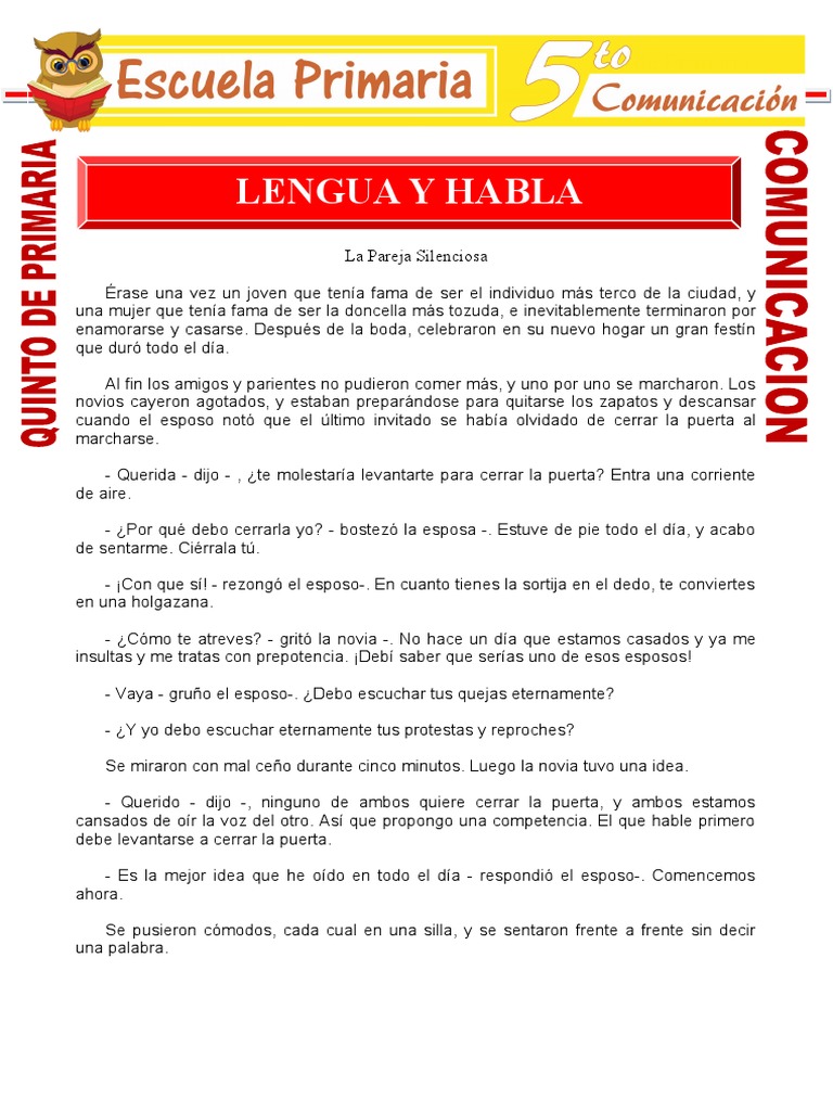 Ejercicios de Lenguaje para 5° Primaria | PDF | Comunicación | Ciencia ...