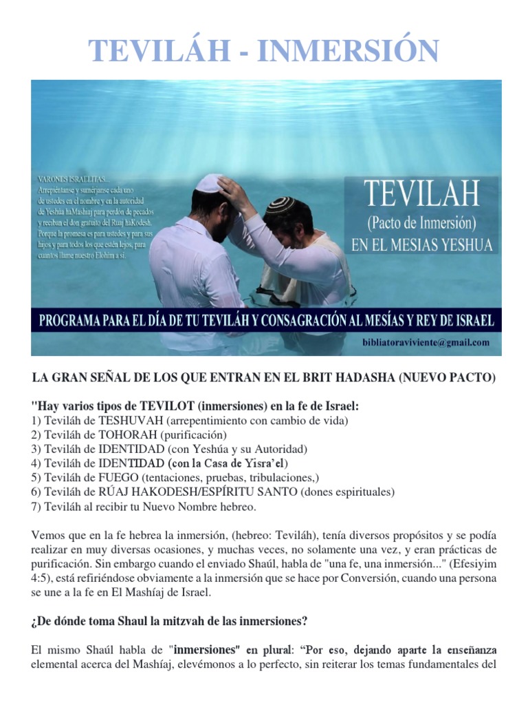 Tipos de Teviláh en la Fe Hebrea | PDF | Jesús | Mesías