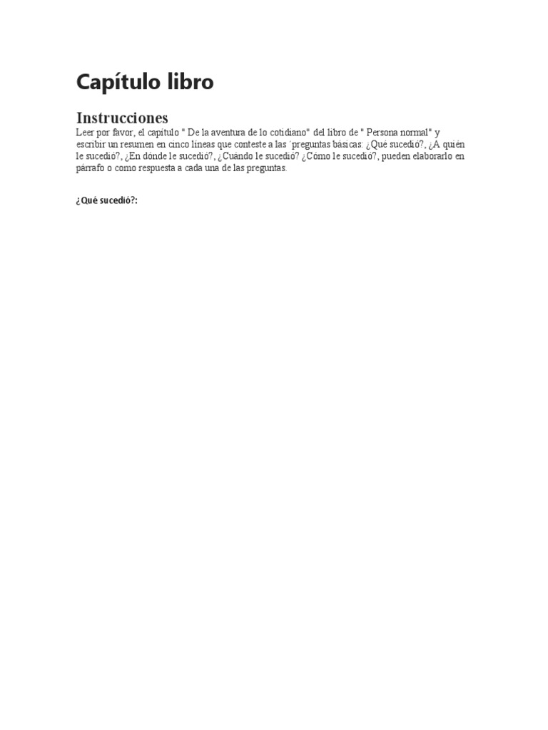 Capítulo1 Una Persona Normal | PDF