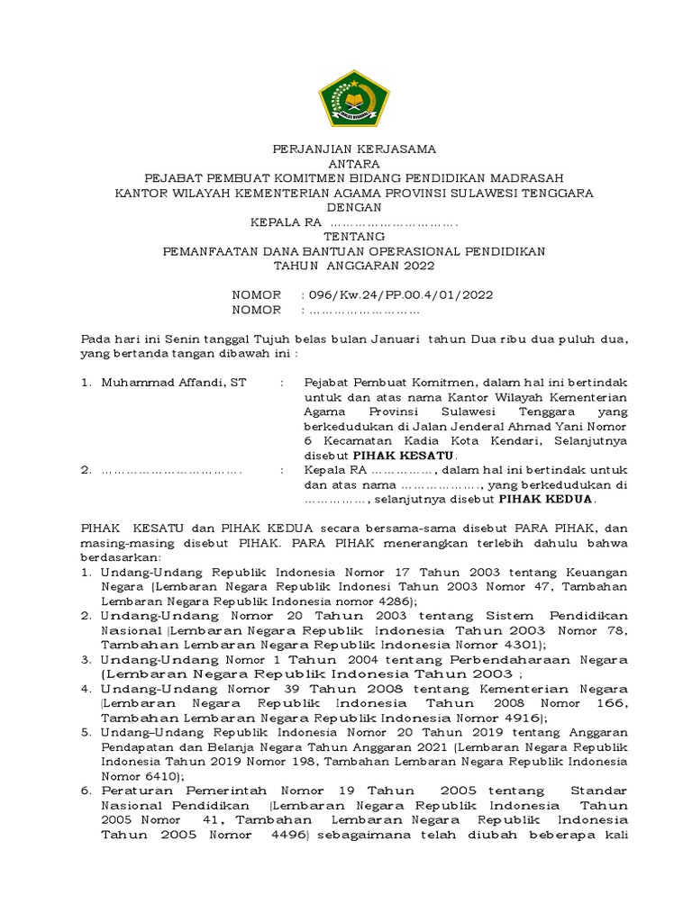 SPK BOP RA 2022 (Versi Office 97-2003) | PDF