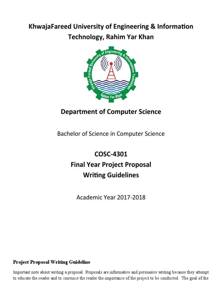 Final Year Project YP - Proposal - Format - BSCS | PDF | Scientific ...