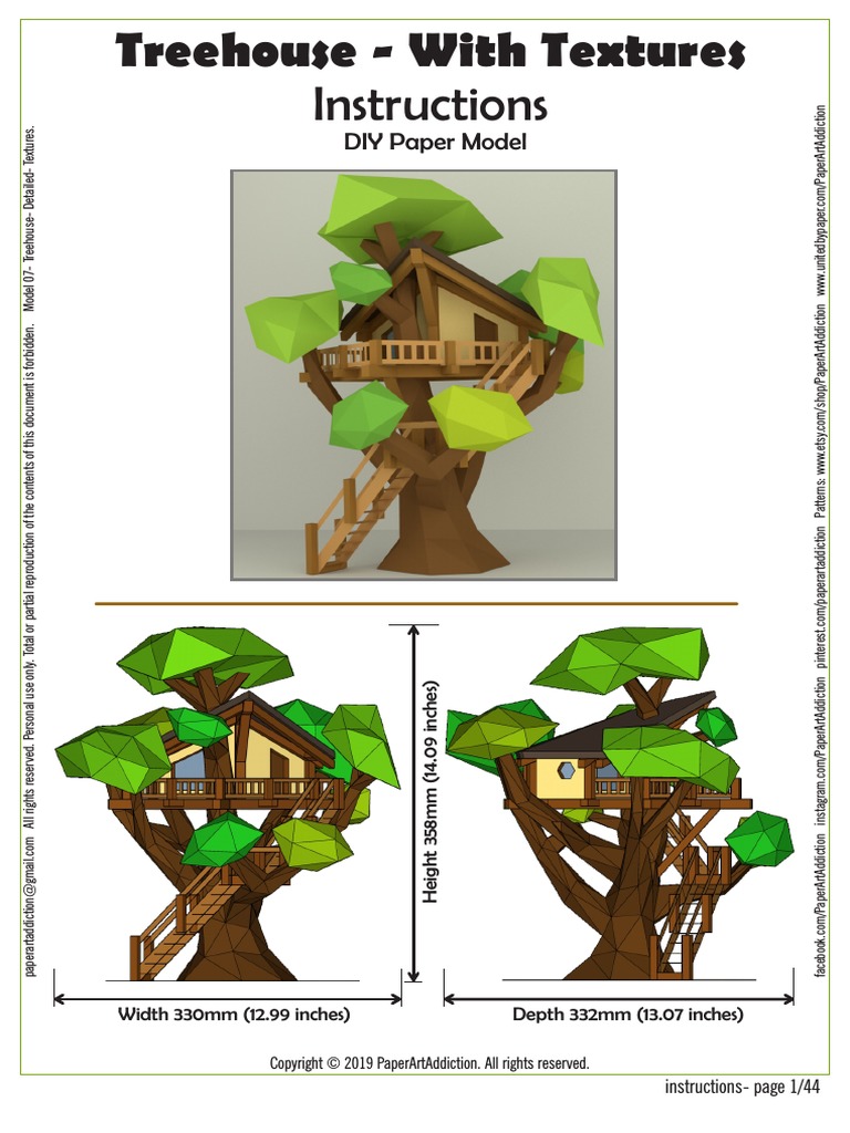 07 Treehouse Detailed Textures INSTRUCTIONS | PDF | Knife | Printing