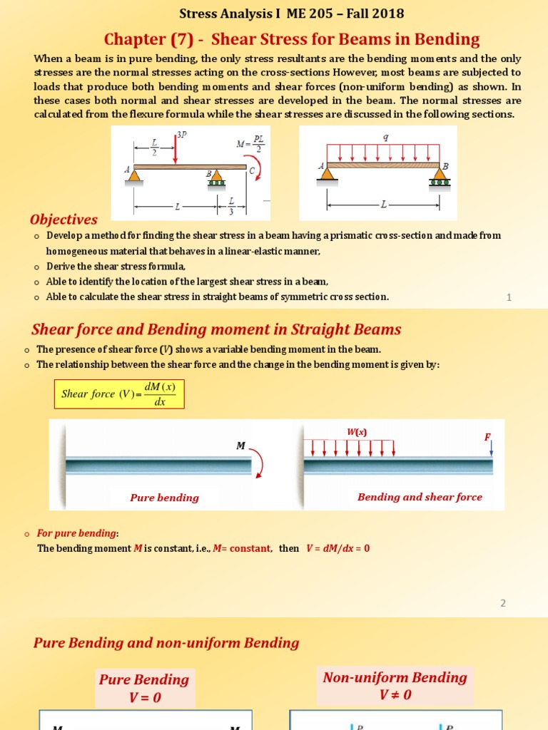 Shear Stress Formula for Beams in Bending | PDF | Bending | Beam ...