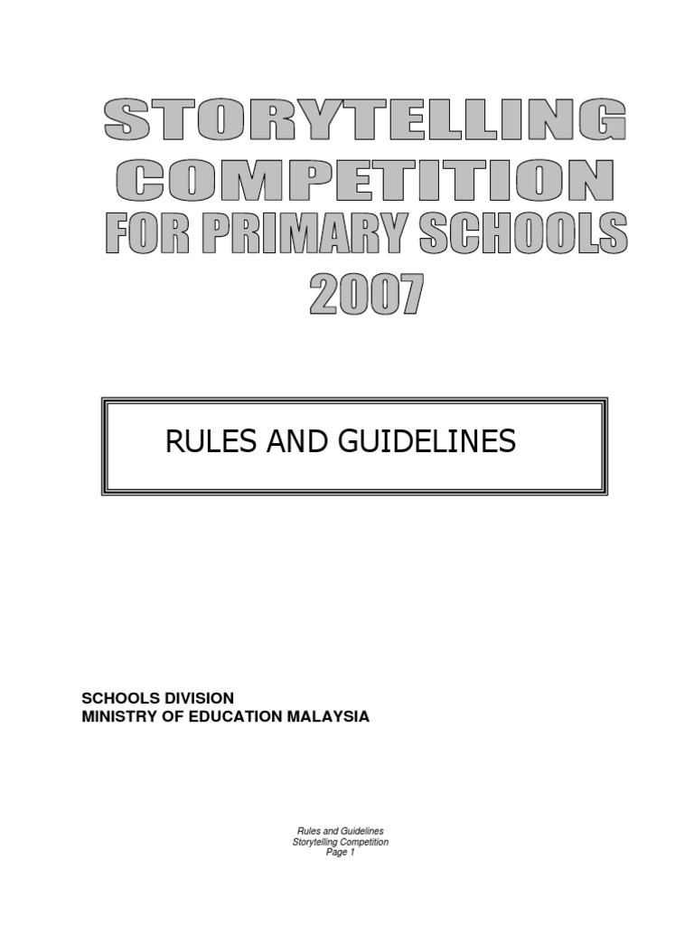 Storytelling Competition Rules for Schools | PDF | Storytelling | Learning