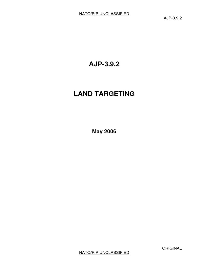 Ajp3.9.2 Targeting Terrestre | PDF | International Humanitarian Law | Classified Information