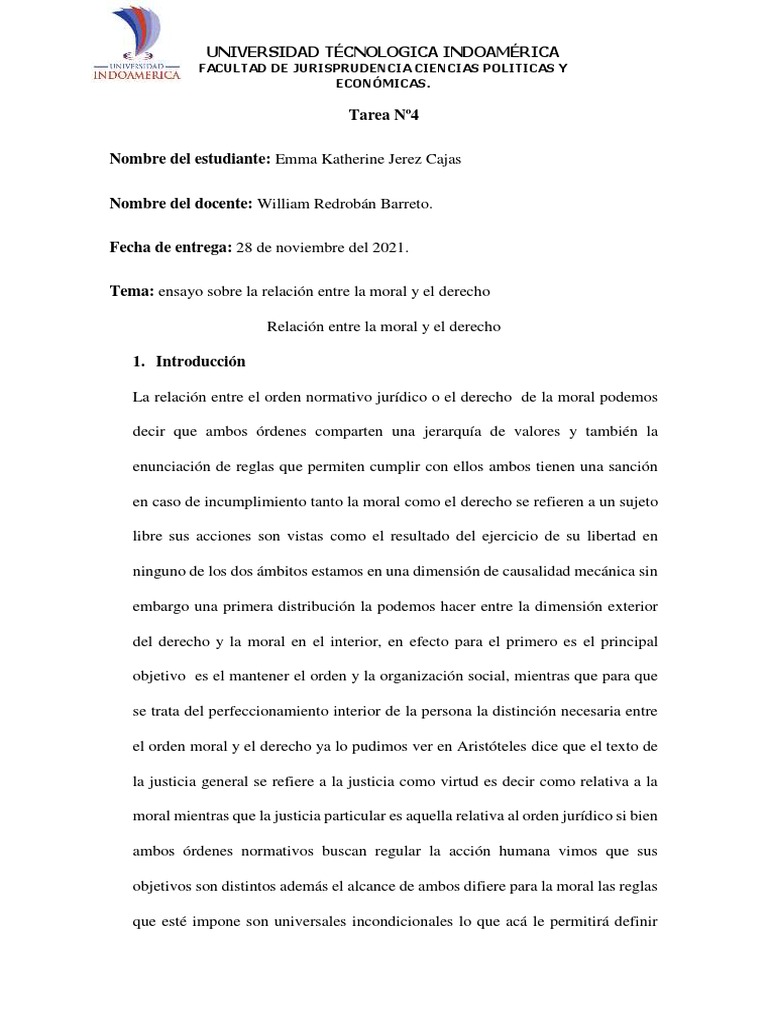 Relacion Entre La Moral y El Derecho | PDF | Moralidad | Justicia