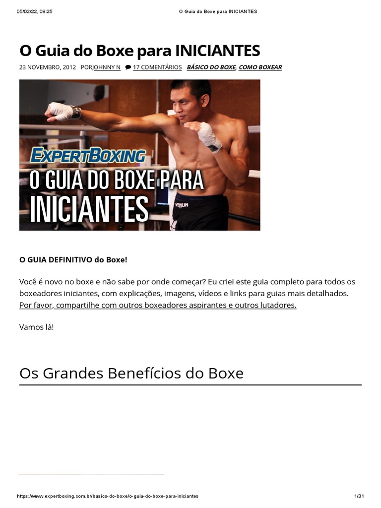 O Guia Do Boxe para Iniciantes | PDF