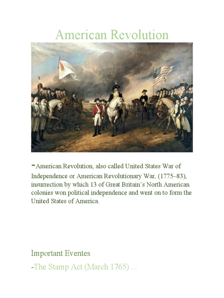 American Revolution: Important Eventes | PDF