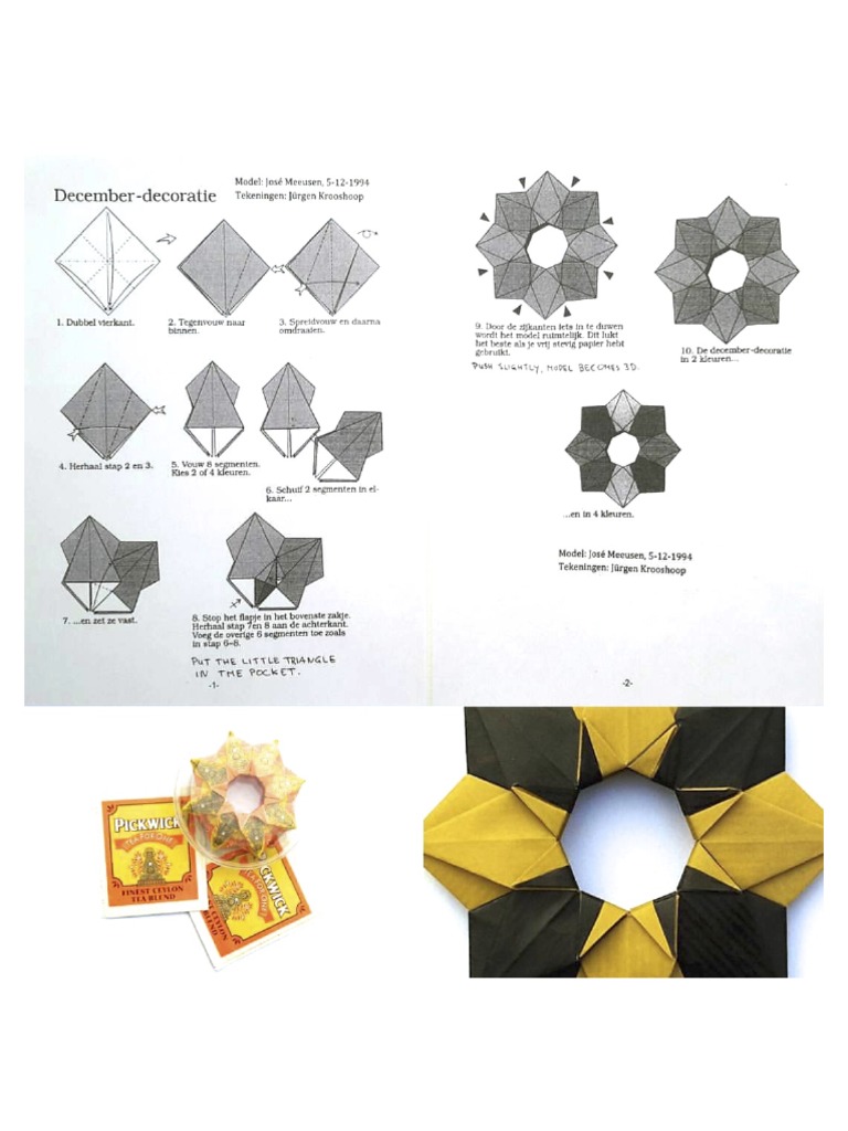 Origami 3D Star Wreath Diagrams | PDF