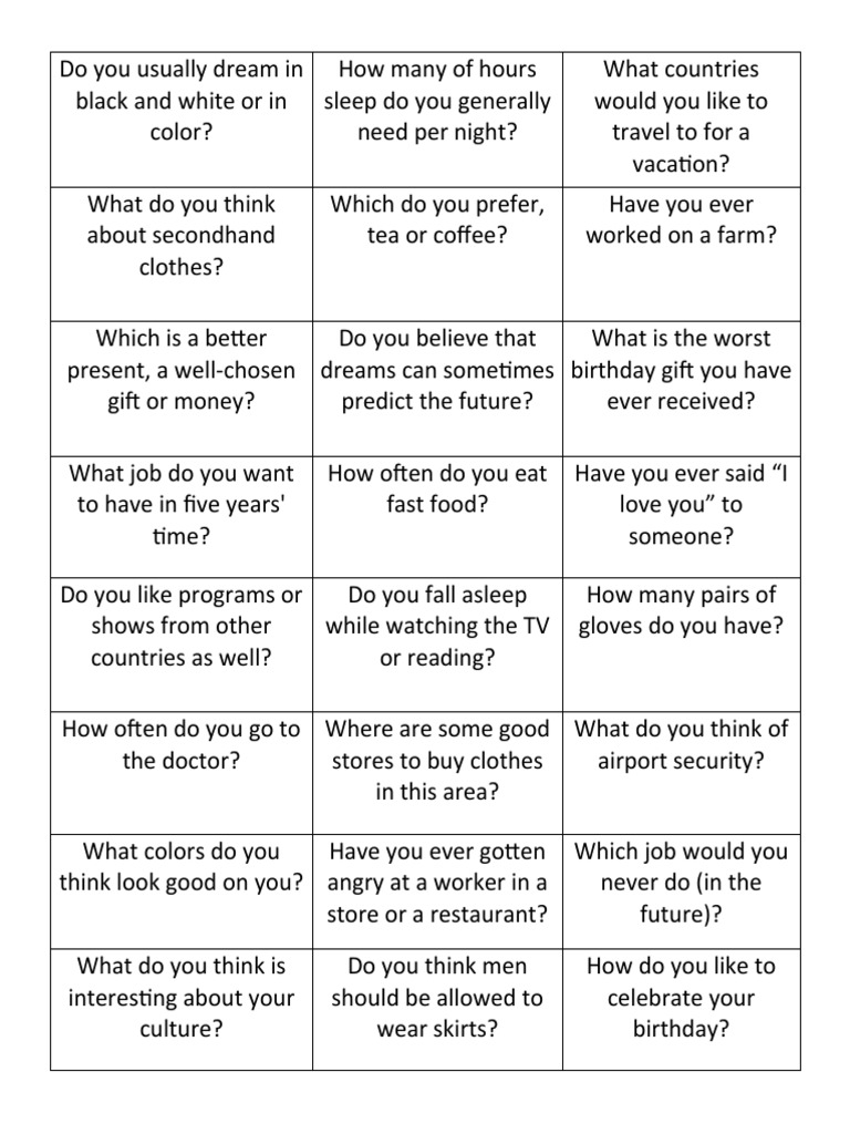 Random Topic Tic Tac Toe | PDF