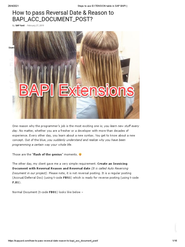 Steps To Use EXTENSION Table in SAP BAPI | PDF | Computing | Computer Programming