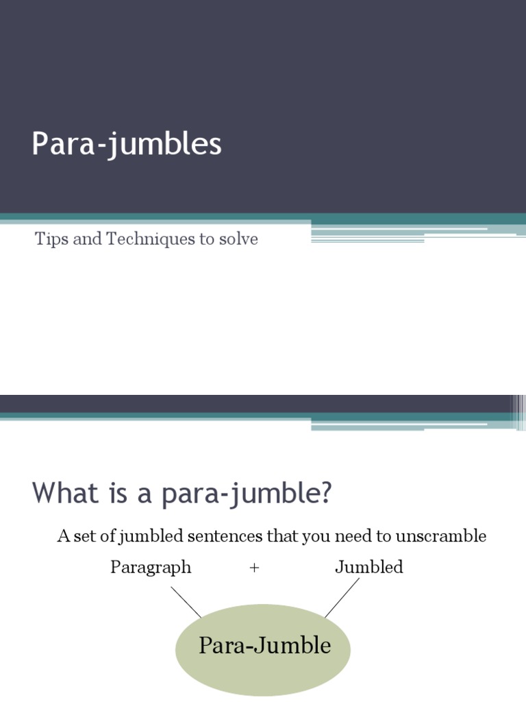 Para-Jumbles: Tips and Techniques To Solve | PDF | Clock | Acronym