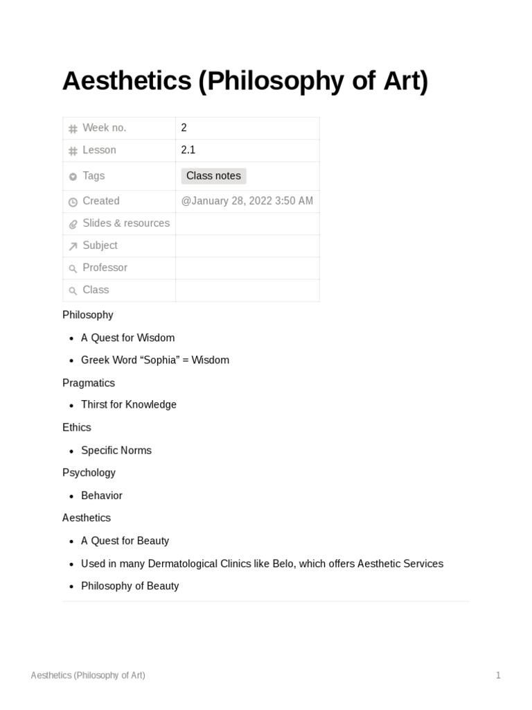 GE06 - L1 - Aesthetics (The Philosophy - of - Art) | PDF | Aesthetics ...