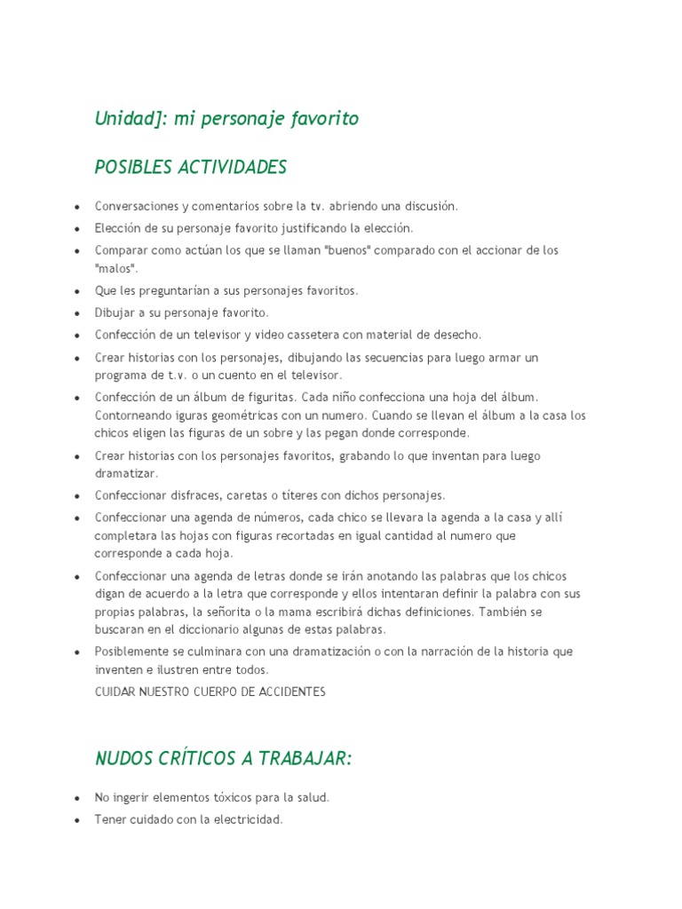 Mi Personaje Favorito | PDF | Evaluación | Aprendizaje