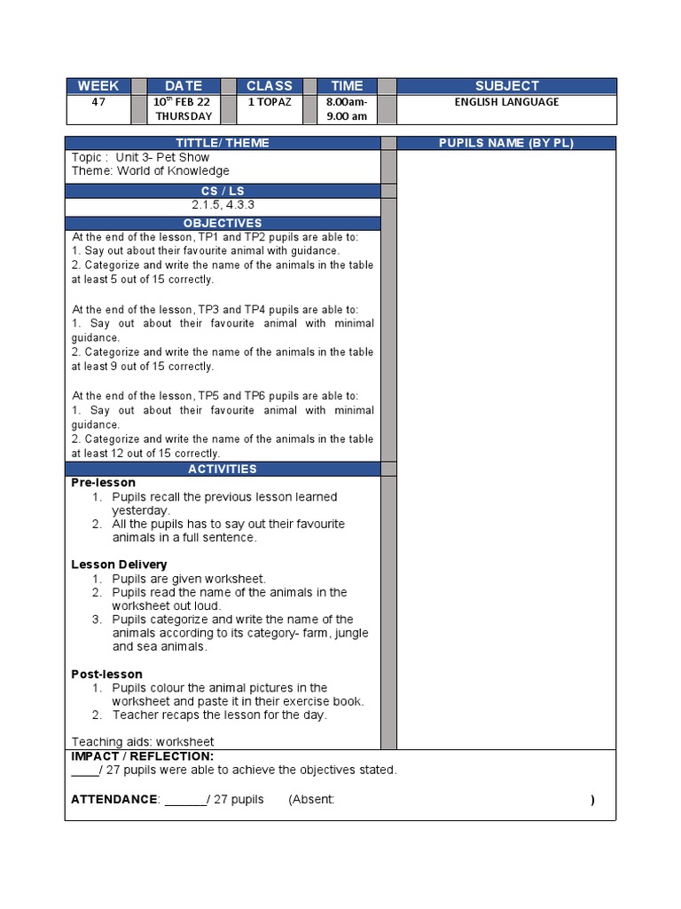 Catchup Plan Year 1 Lesson Plan | PDF