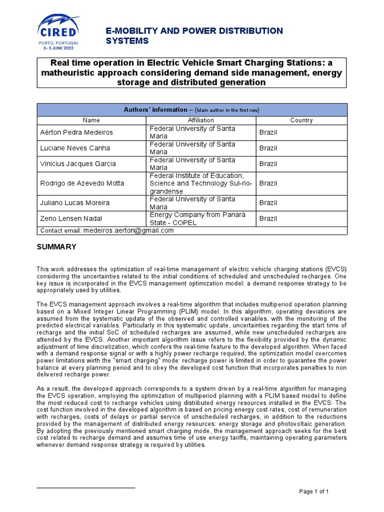 Abstract Cired 2022 Sevcem | PDF | Mathematical Optimization | Distributed Generation