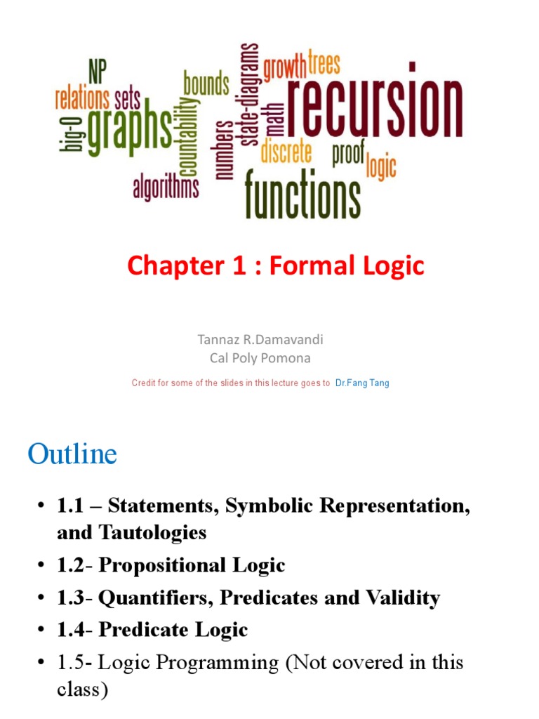 Chapter 1: Formal Logic: Tannaz R.Damavandi Cal Poly Pomona | Download Free PDF | Argument ...