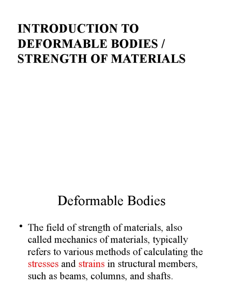 Introduction To Strength of Materials | PDF | Deformation (Engineering ...