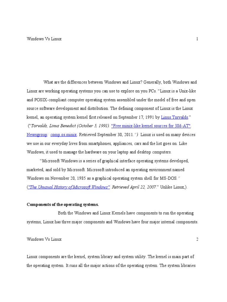 What Are The Differences Between Windows and Linux | Download Free PDF ...