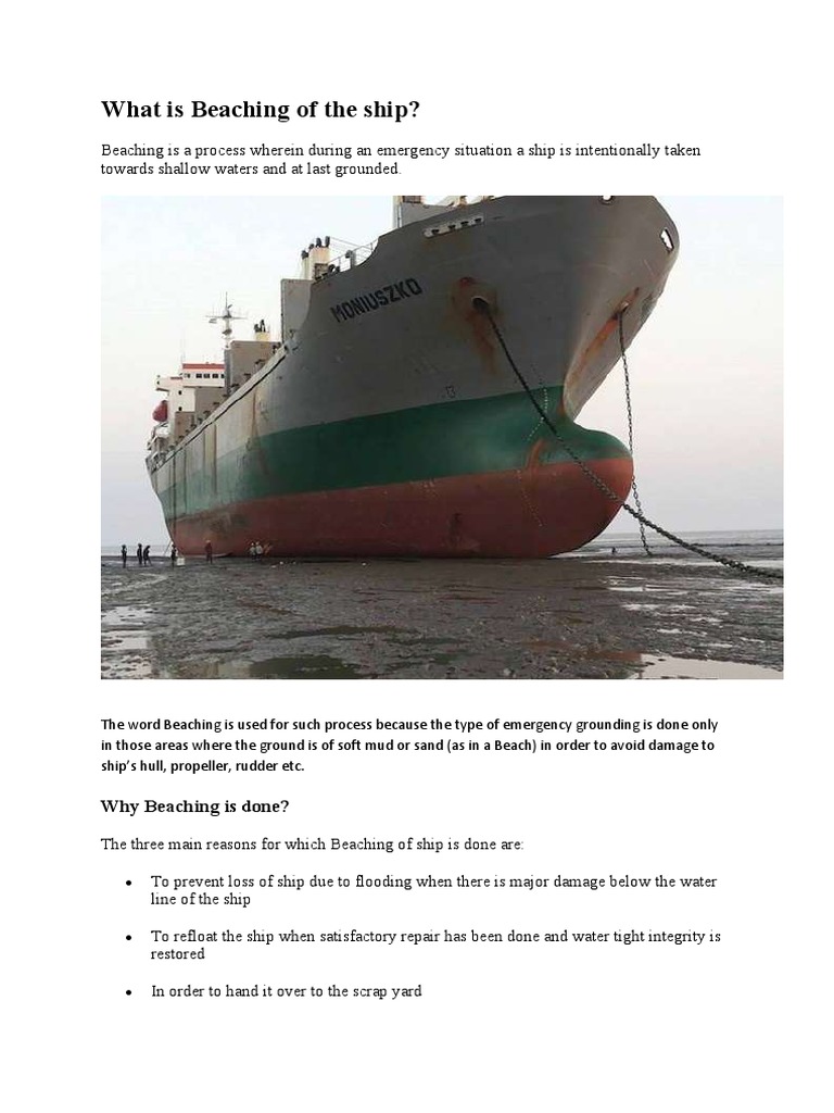 What Is Beaching of The Ship | PDF | Ships | Anchor