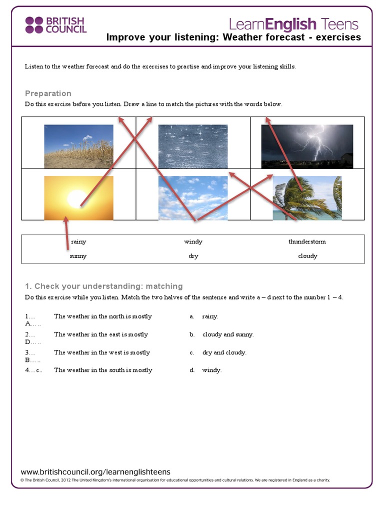 Improve Your Listening: Weather Forecast - Exercises: Preparation | PDF ...