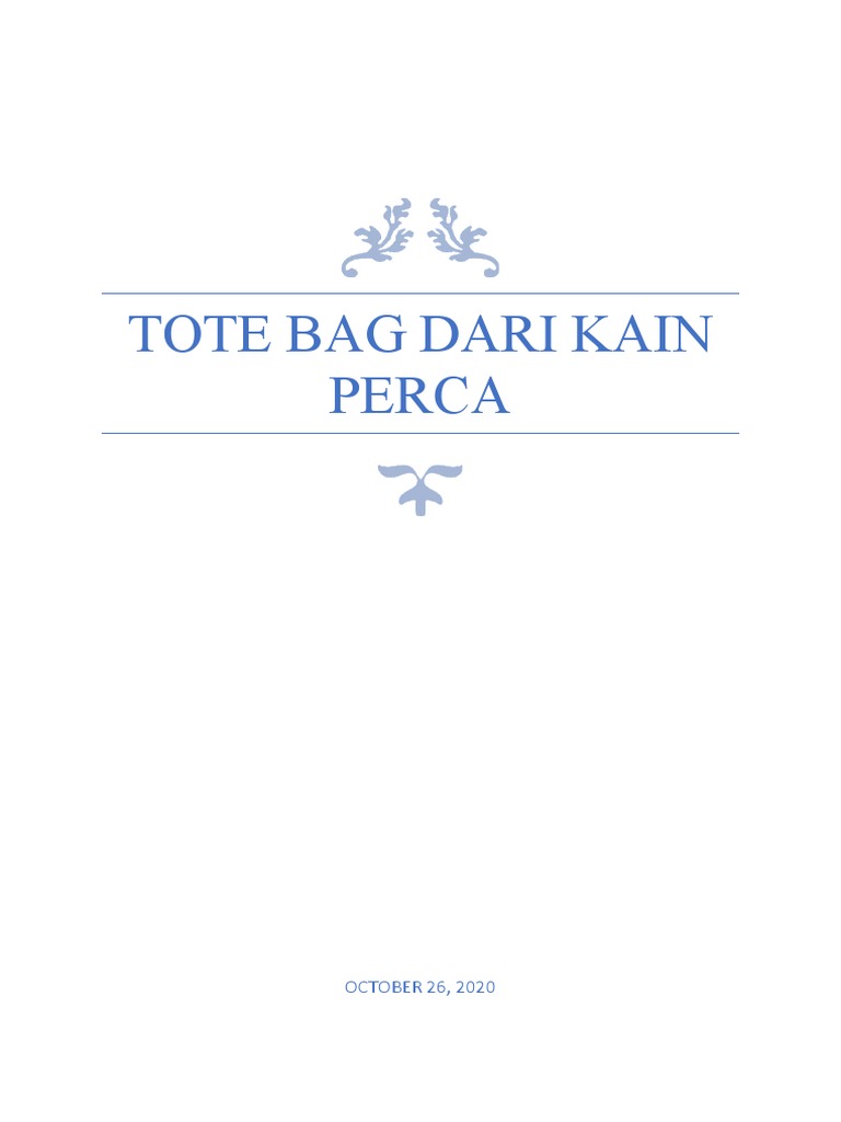 Cara Membuat Tote Bag dari Kain Perca | PDF