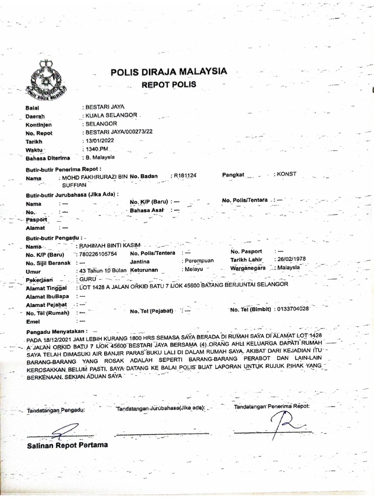 Laporan Polis | PDF