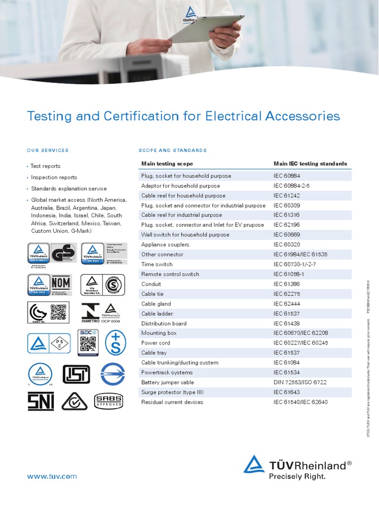 Tuv Rheinland Testing and Certification For Electrical Accessories en ...